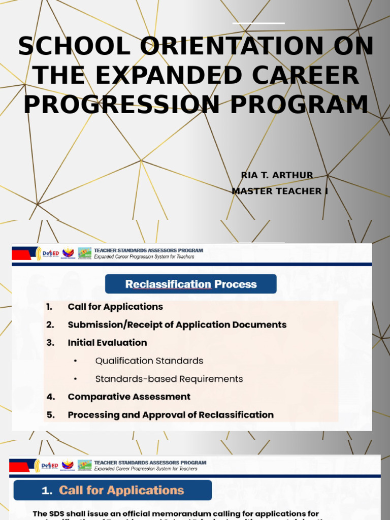School Orientation On The Expanded Career Progression Program | PDF