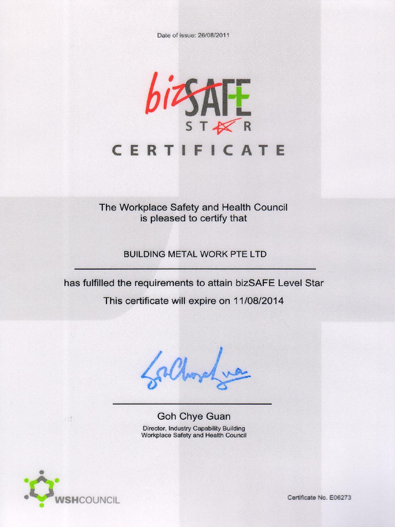 BizSAFE Star Certification | PDF