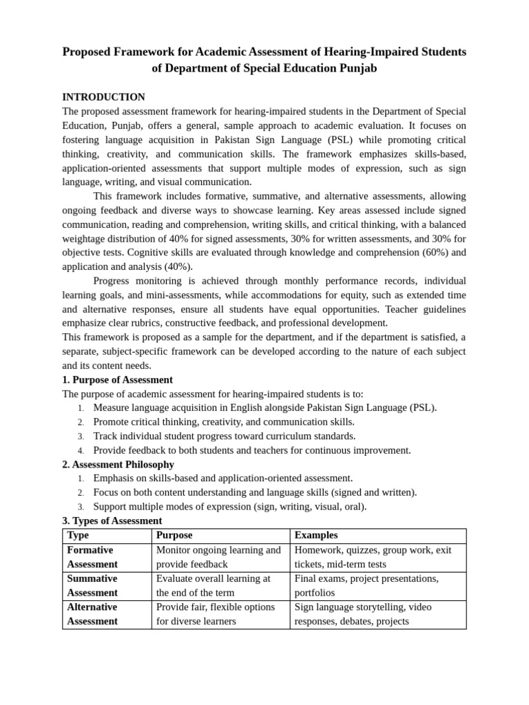 HI Assessment Framwork | PDF | Educational Assessment | Reading ...