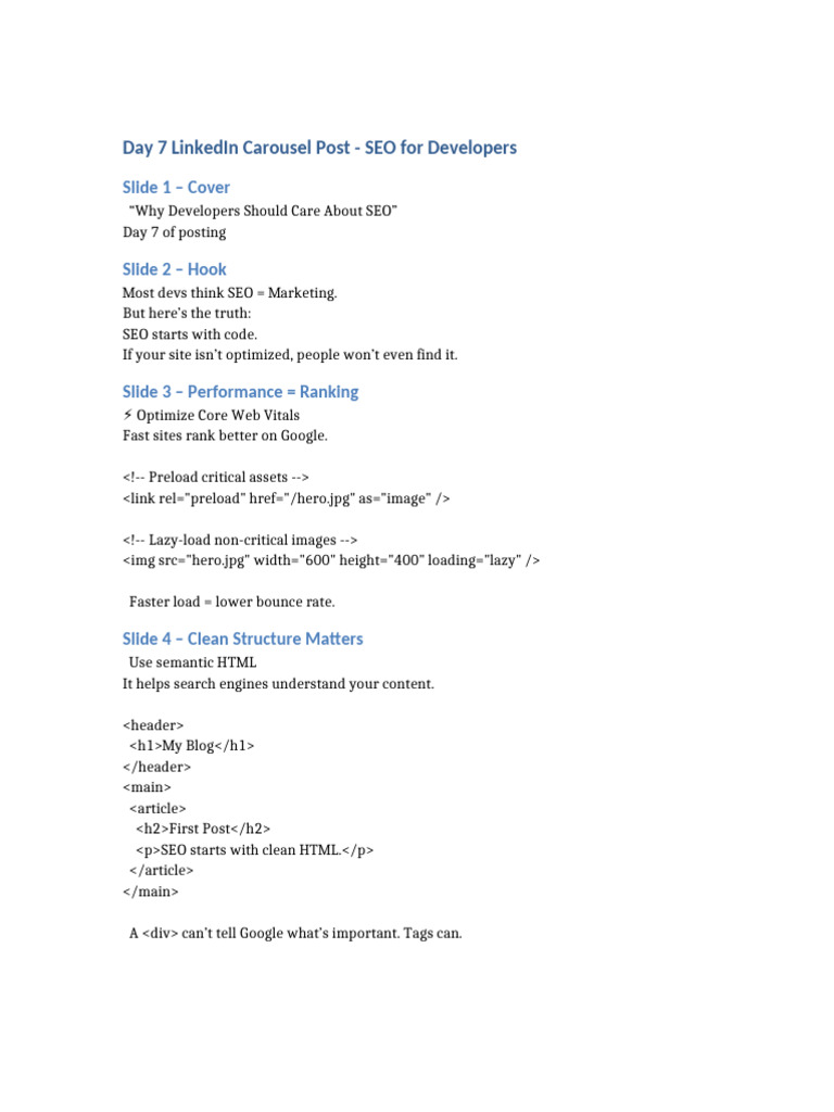 Day7 SEO Carousel Post | PDF