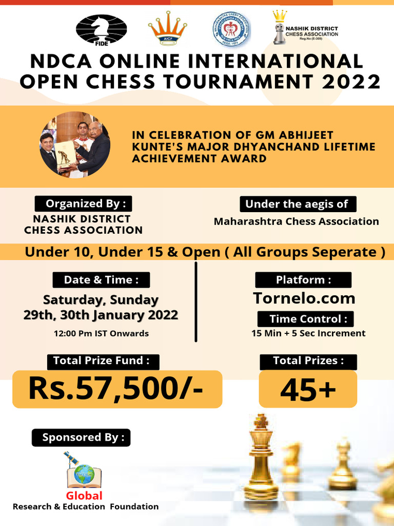 NDCA Online International Open Chess Tournament 2022- Final | PDF