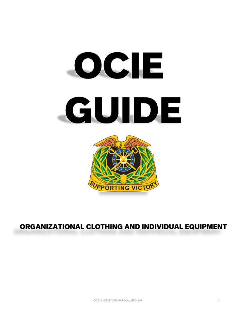 OCIE Equipment Guide by SSG Mariscal | PDF | Backpack | Clothing