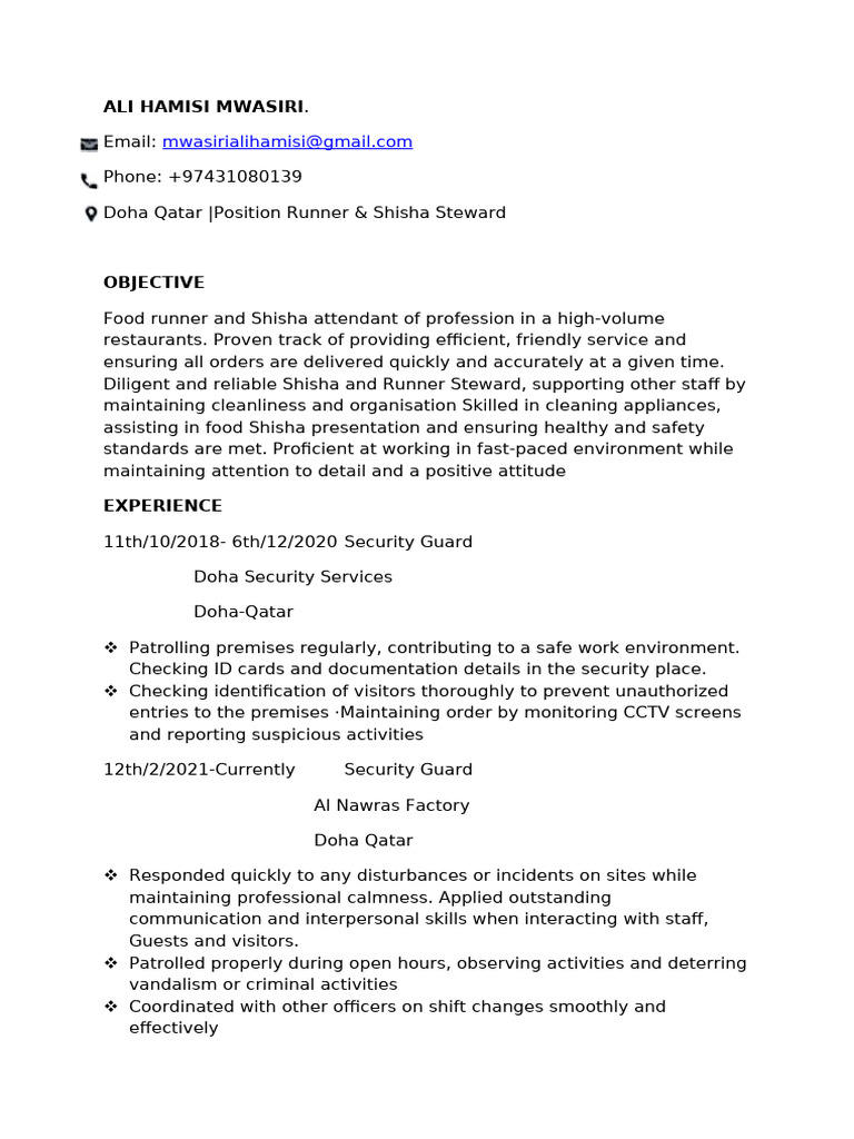 CV Ali | PDF
