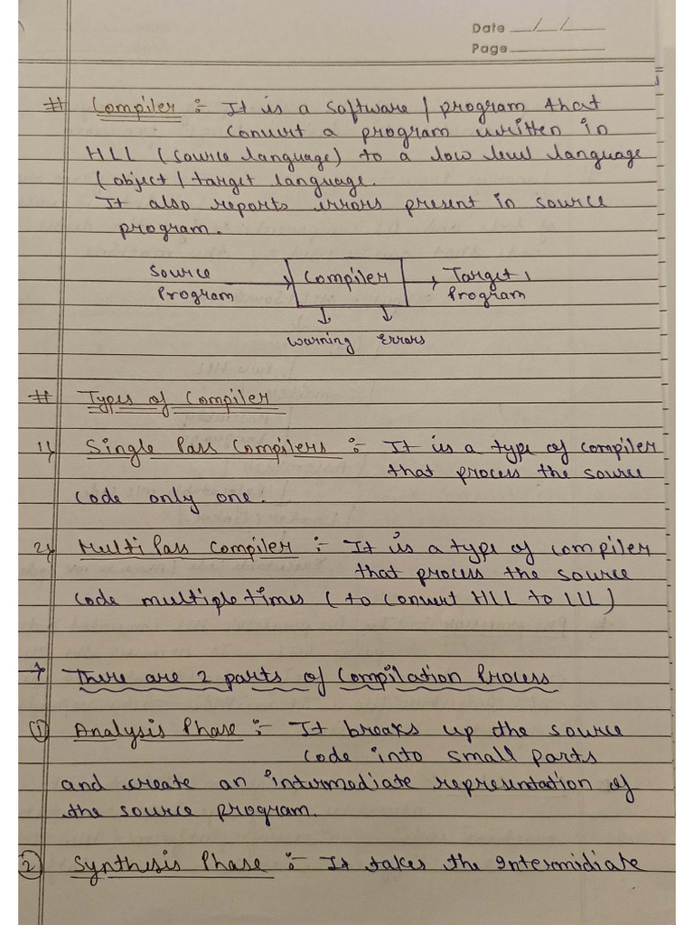 Compiler Design Notes | PDF
