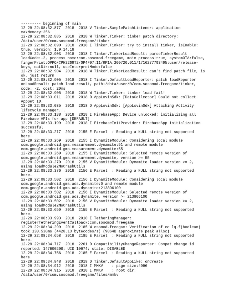 com.sosomod.freegame_logcat | PDF | Computer Engineering | Operating System Technology