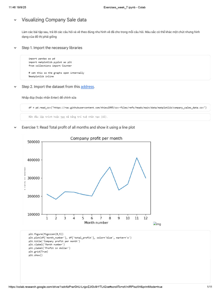 Exercises Week 7.Ipynb - Colab | PDF