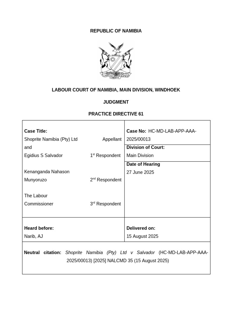 Shoprite Namibia Appeal Judgment | PDF | Appeal | Assault