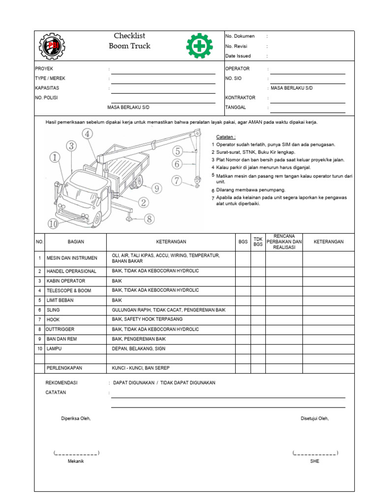 Pemeriksaan Hiyap Crane Sebelum Operasi | PDF