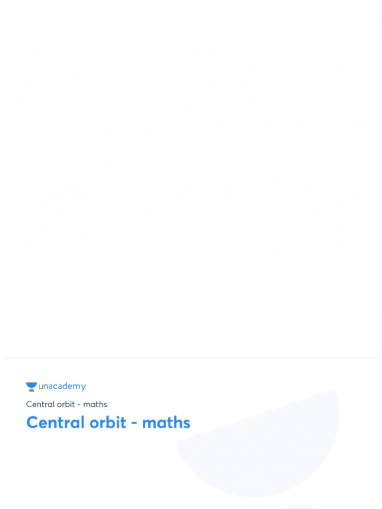 Central Orbit Maths No Anno | PDF