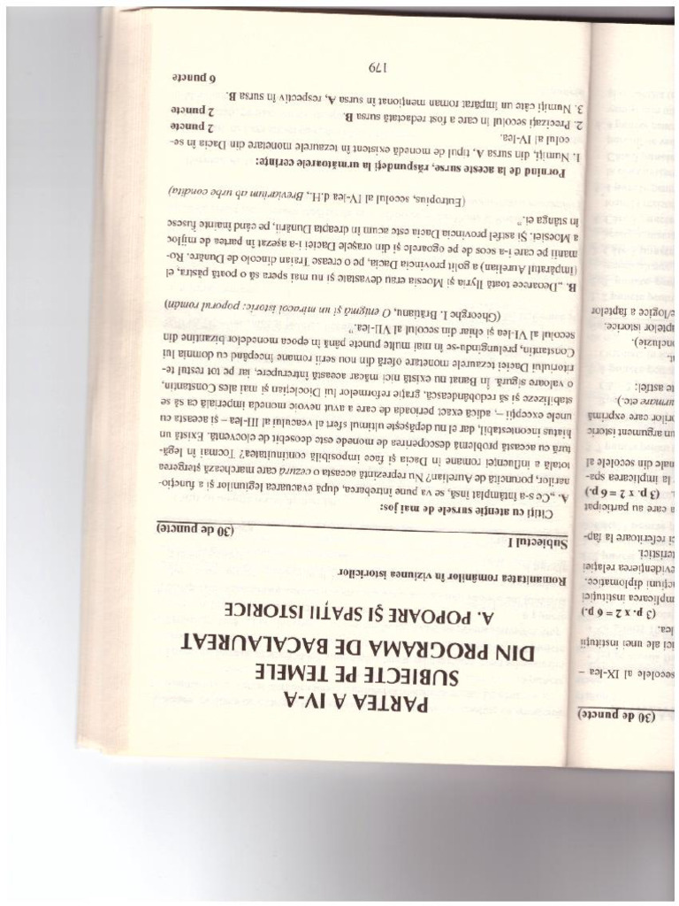 Test Bac - Romanitatea Românilor | PDF