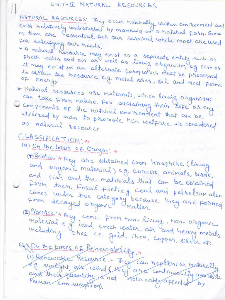 Natural Resources Handwritten | PDF