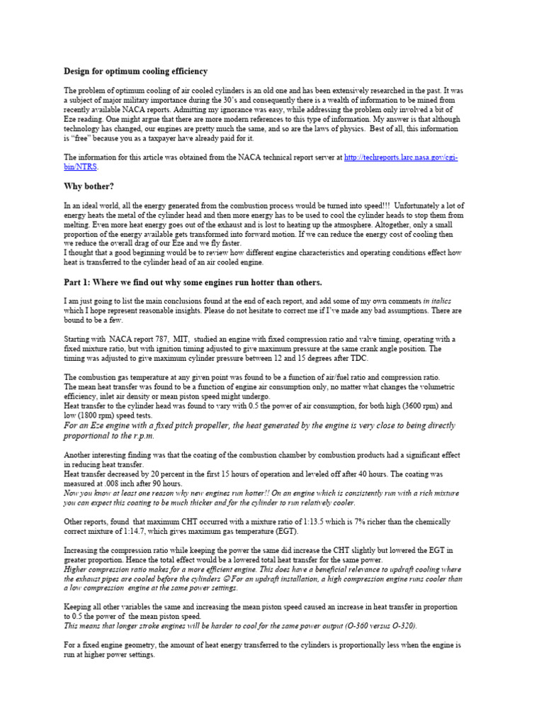 Optimizing Air-Cooled Engine Cooling Efficiency | PDF | Engines ...