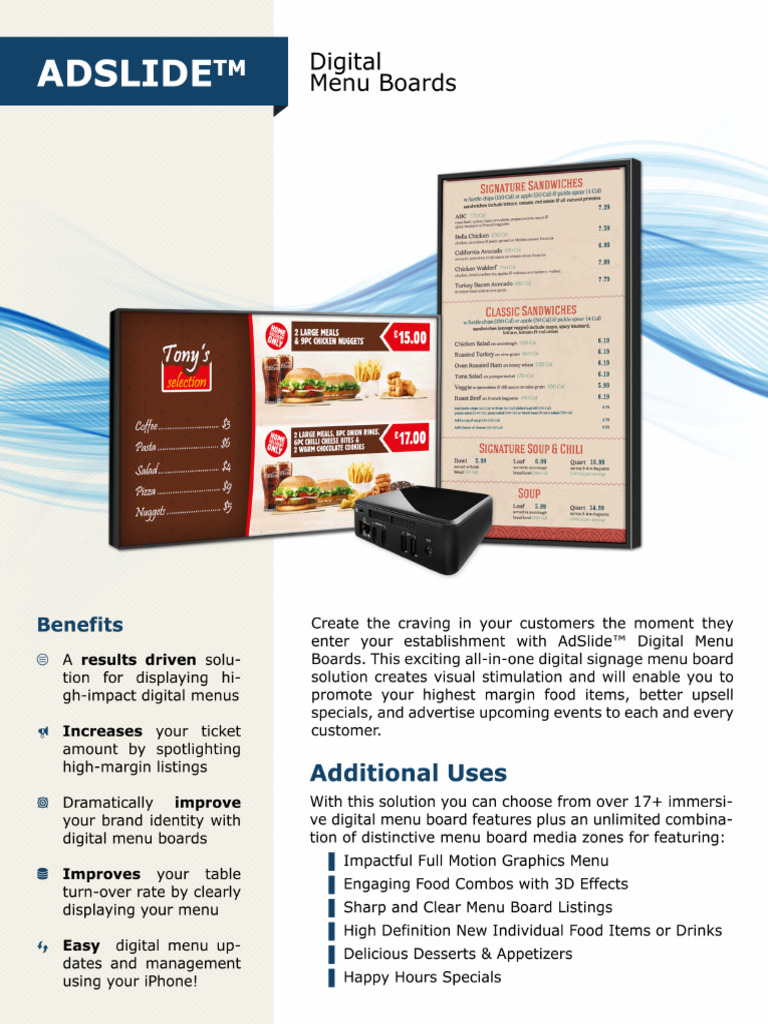 Adslide Digital Menus UN | PDF