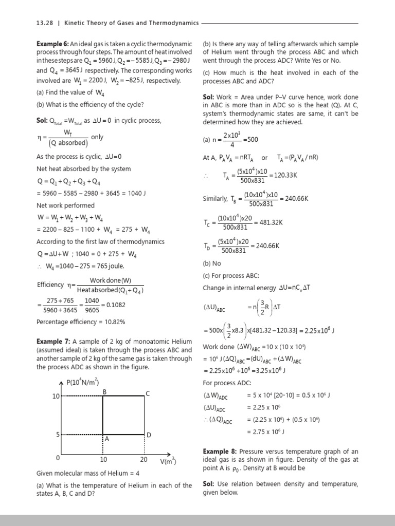 Kinetic Theory of Gases Notes 2 | PDF | Gases | Density