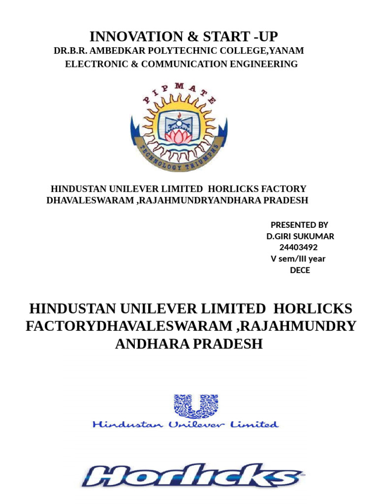 HUL Horlicks Factory Overview | PDF