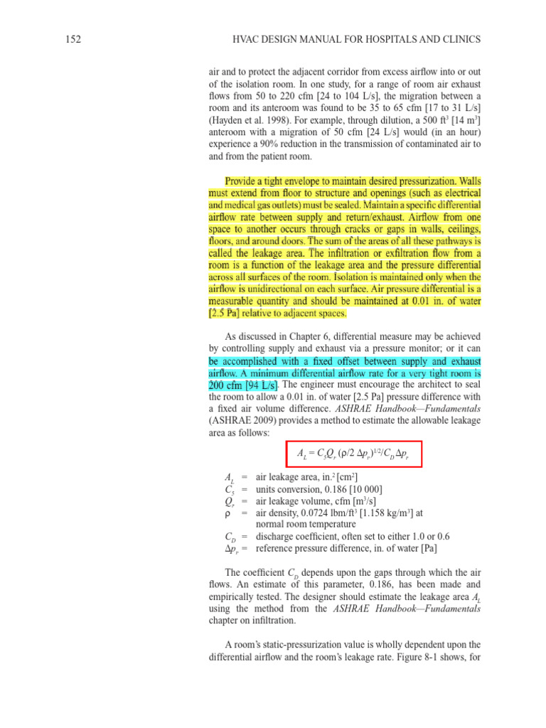 Room Pressurization Calculations ASHRAE | PDF | Heat Transfer ...