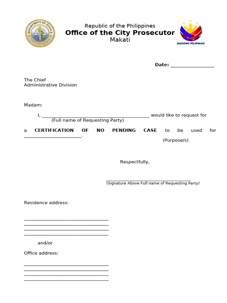 Certification of No Pending Case | PDF