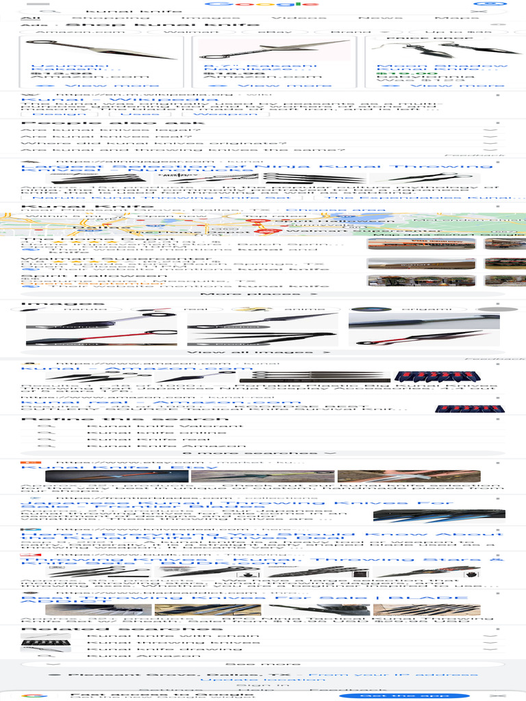 Kunai Knife - Google Search | PDF | Knife | Cutting