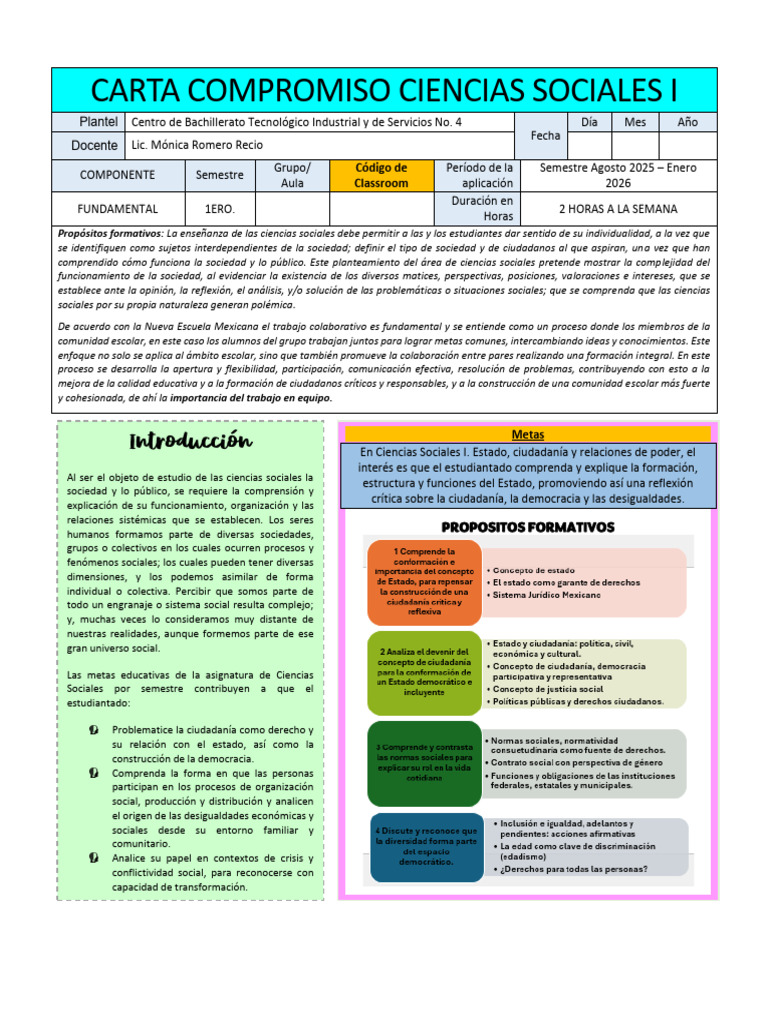 Carta Compromiso Ccss1 | PDF | Sociedad | Maestros