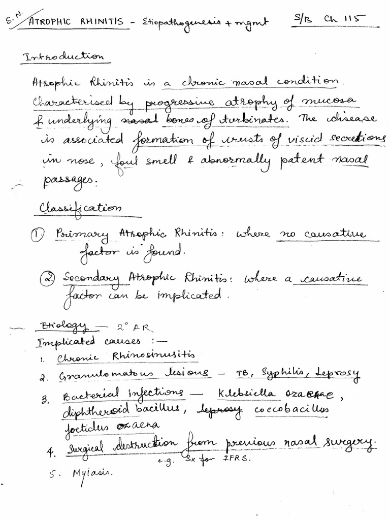 Atrophic Rhinitis | PDF