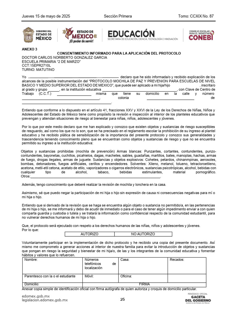 Protocolo Mochila de Paz y Prevención para Escuelas de Nivel Básico-2-23!1!21-22 | PDF