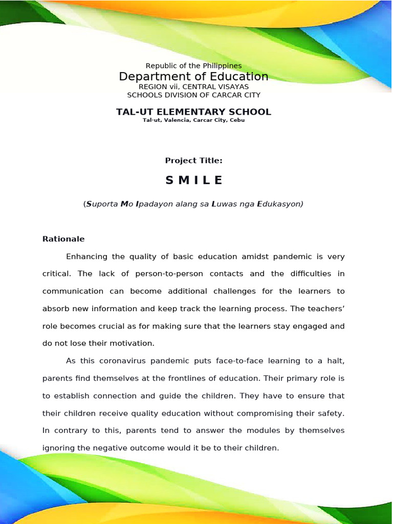 FINAL SMILE Banner Project | PDF | Learning | Cognition