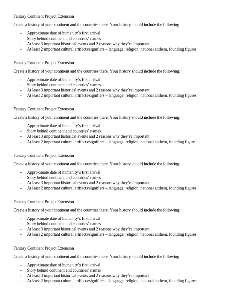 Fantasy Continent Extension | PDF
