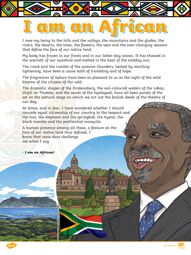 Za HL 1746773627 I Am An African Poem by Thabo Mbeki Poster Ver 1 | PDF