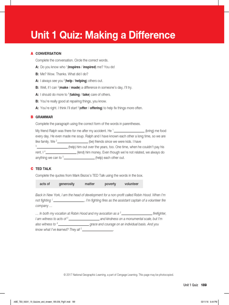 Keynote 3 Unit Quizzes 1 | PDF