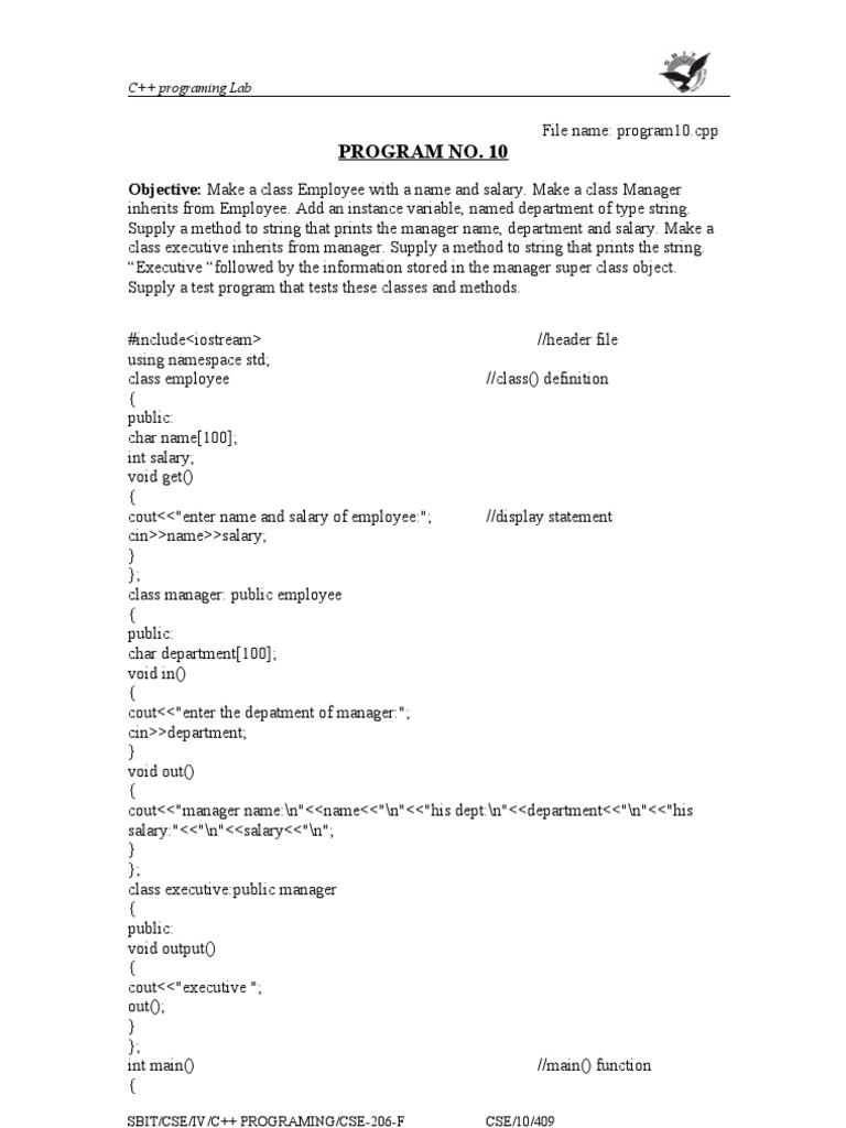 Oops-Program 10-Mdu | PDF | C++ | Models Of Computation