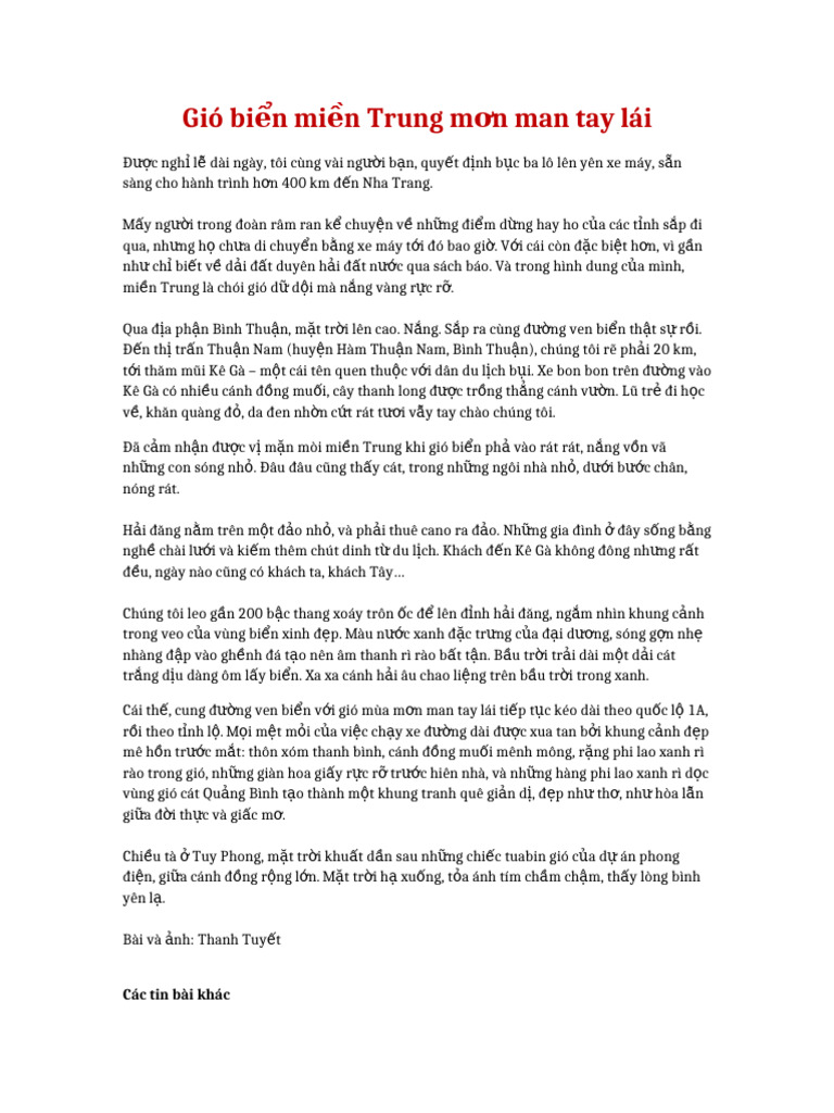 Gio Bien Mien Trung | PDF