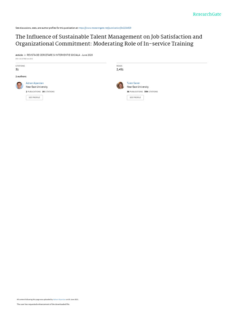Sustainable Talent Management Impact | PDF | Talent Management | Job ...