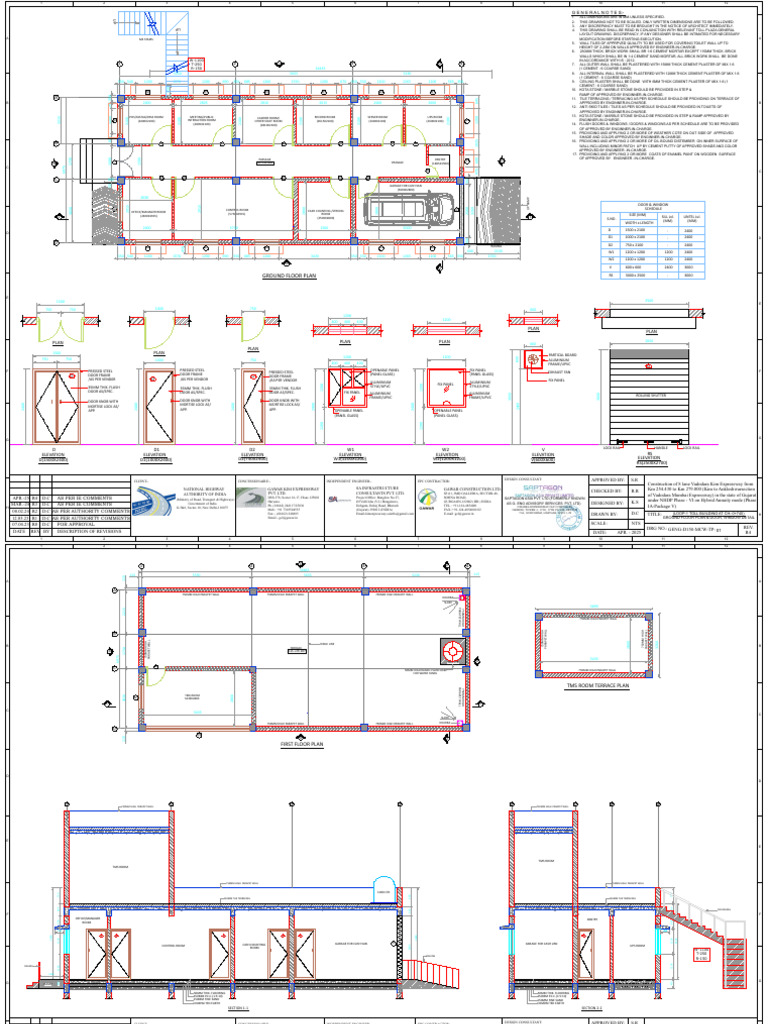 Ground Floor Plan and Details for Toll Building | PDF | Plaster | Door