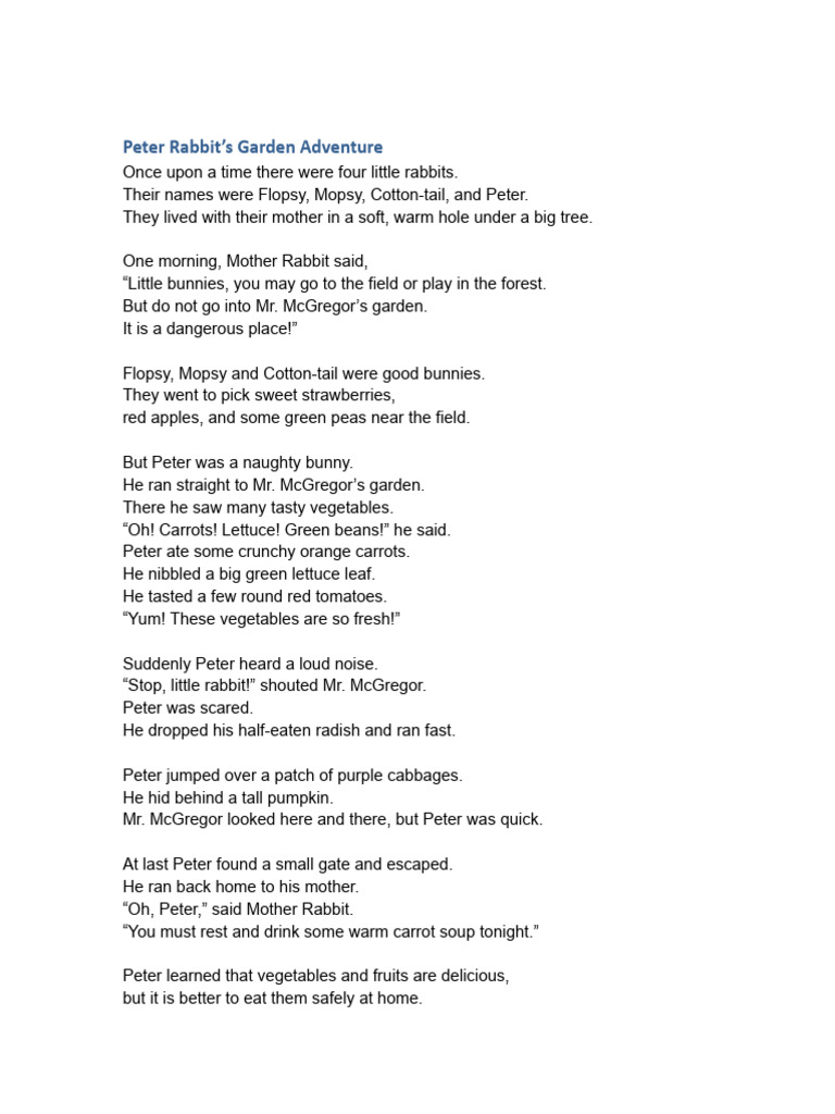 Peter Rabbit's Garden Adventure | PDF