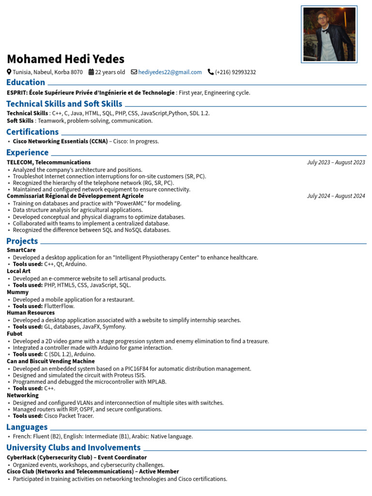RenderCV - Classic - Theme (8) - Copie | PDF | Computer Network | Databases