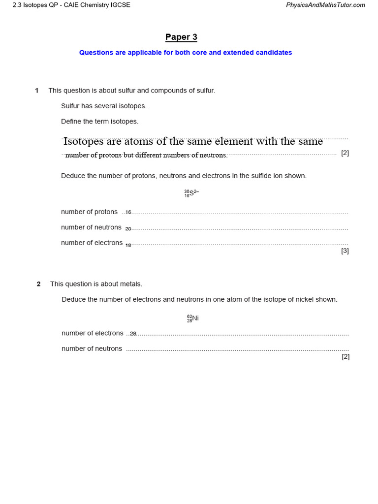 Understanding Isotopes in Chemistry | PDF | Isotope | Atoms