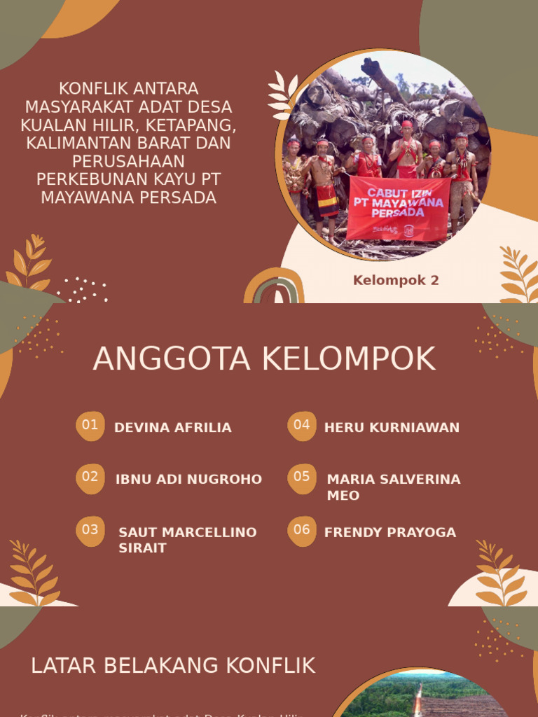 Konflik Antara Masyarakat Adat Desa Kualan Hilir, Ketapang, Kalimantan ...