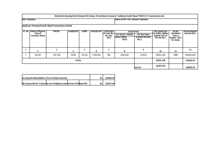BG and Rent Calculation | PDF