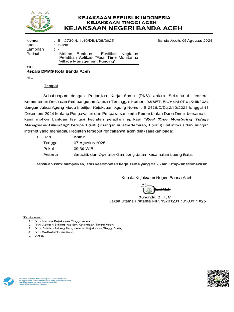 Undangan Jaga Desa Kecamatan Lueng Bata | PDF
