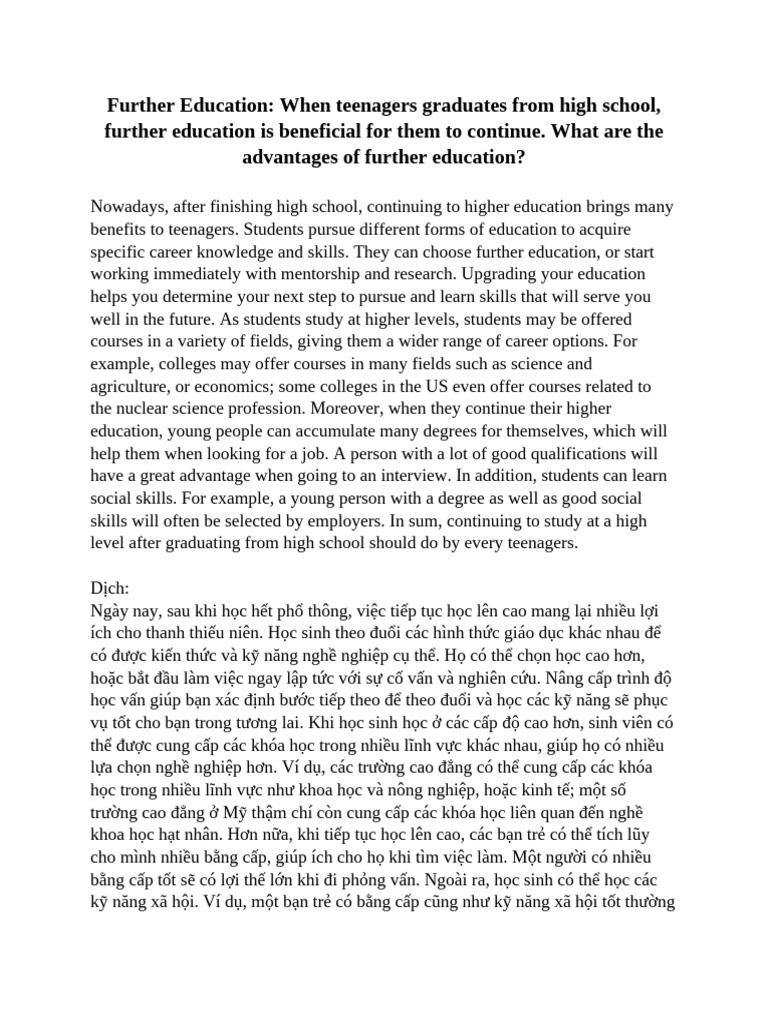 Further Education | PDF
