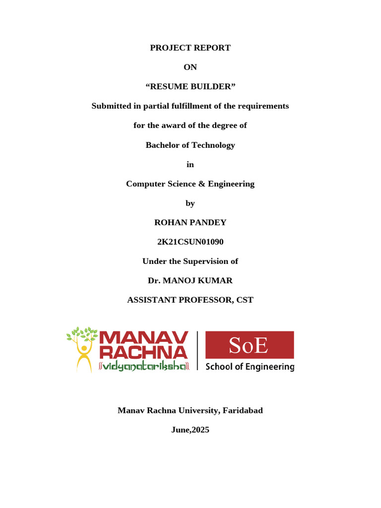 Project Report Title Page | PDF
