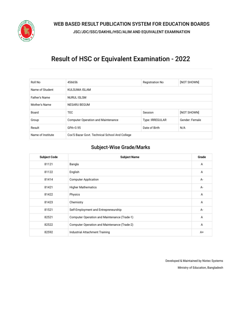 Web Based Result Publication System For Education Boards | PDF ...