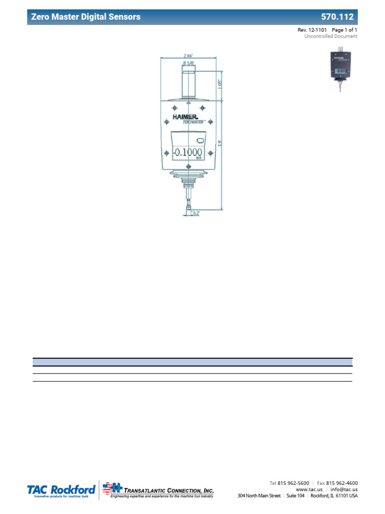 Zero Master Digital Sensors Overview | PDF