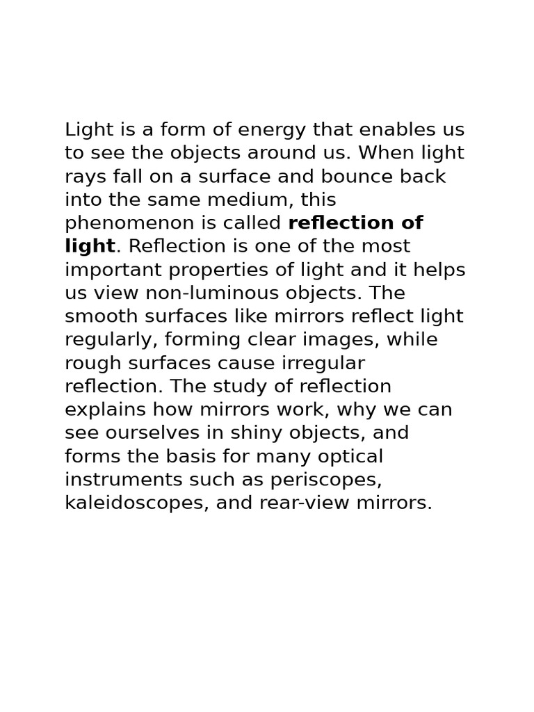 Light Is A Form of Energy That Enables Us To See The Objects Around Us ...