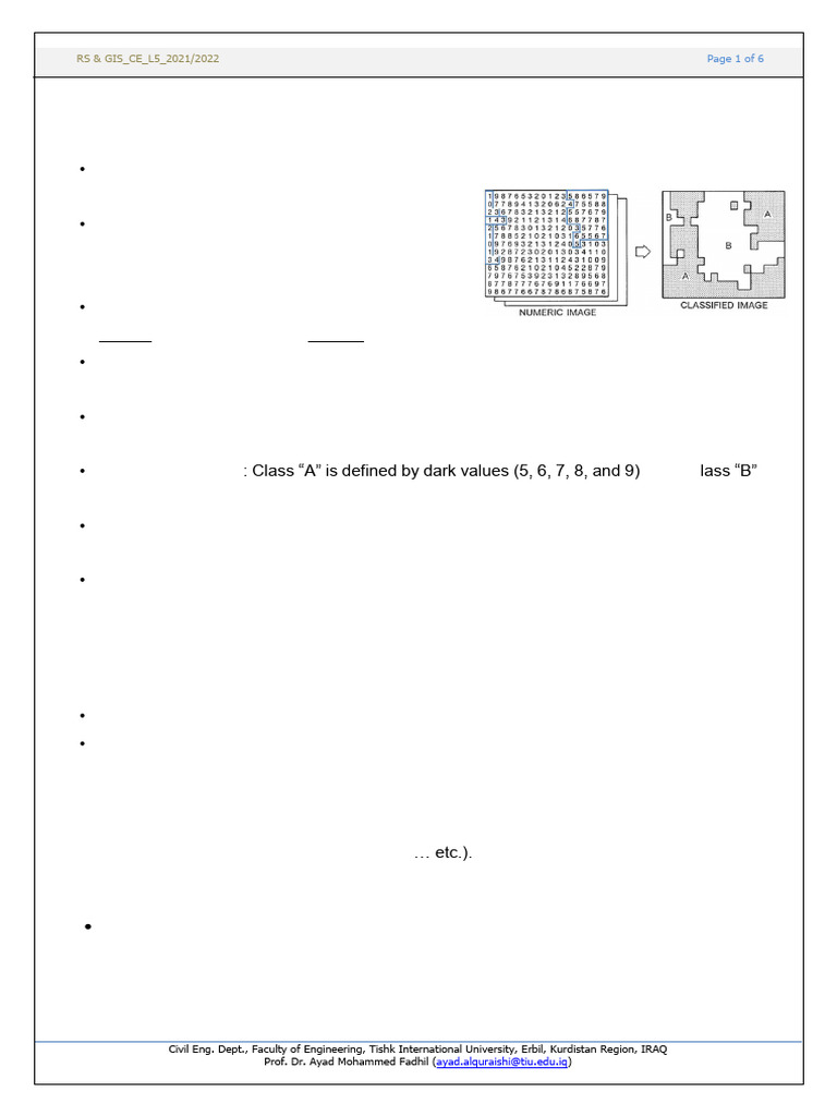 CE RSGIS Lect 5 2021-2022 | PDF | Statistical Classification | Computer ...