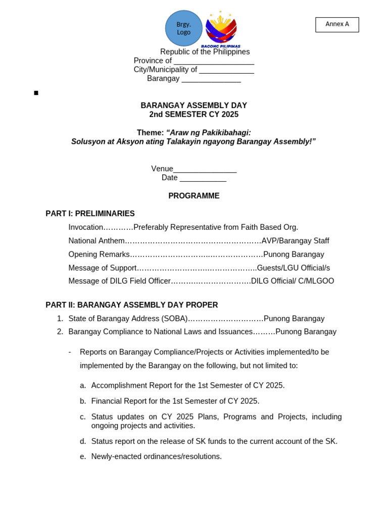 Annex A - Programme Template | PDF