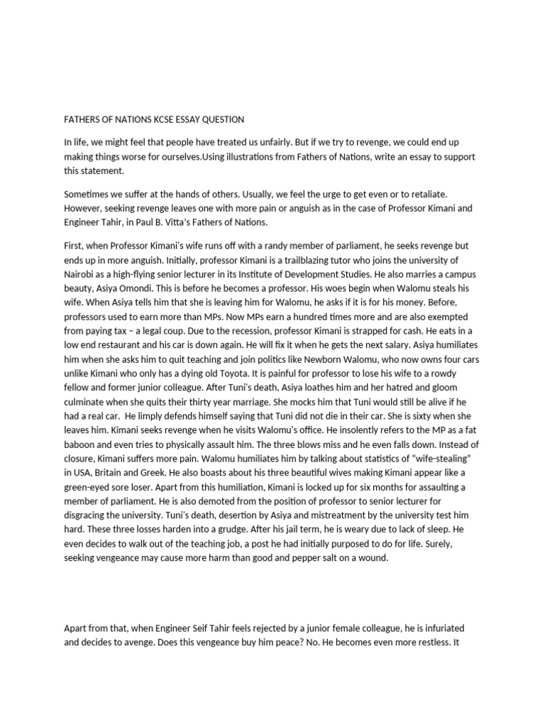 Revenge's Painful Consequences in Literature | PDF | Zimbabwe | Libya