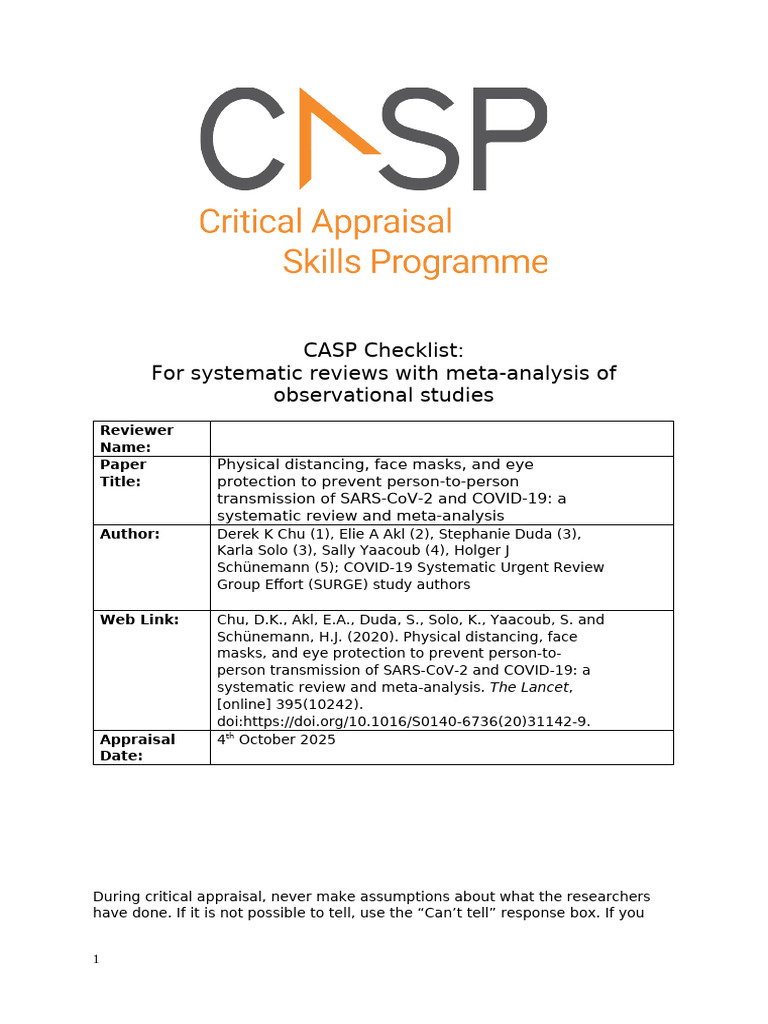 Task 2 Article Critique | PDF | Systematic Review | Cohort Study