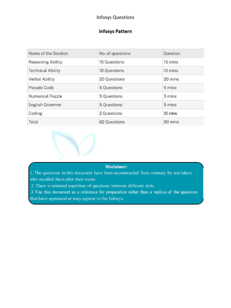 Infosys Aptitude Test Questions | PDF | Control Flow | Linguistics