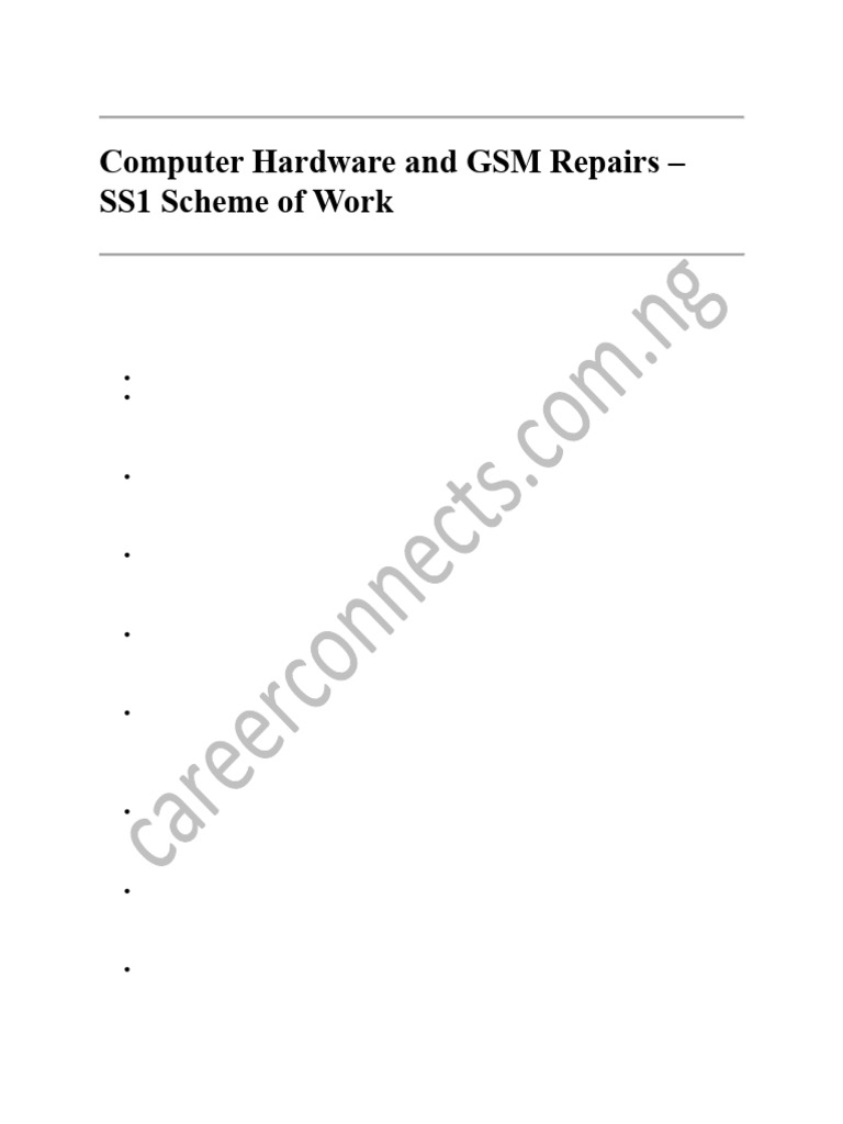 Computer Hardware & GSM Repair Curriculum | PDF | Computer Hardware ...